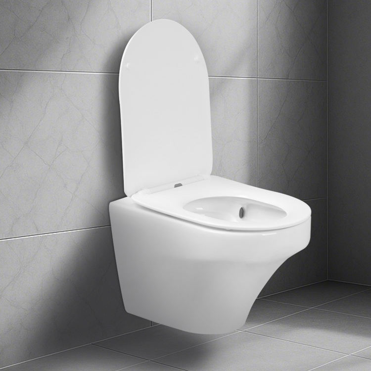 Compact Ceramic Wall Hung WC Toilet, European Floating Design with ...
