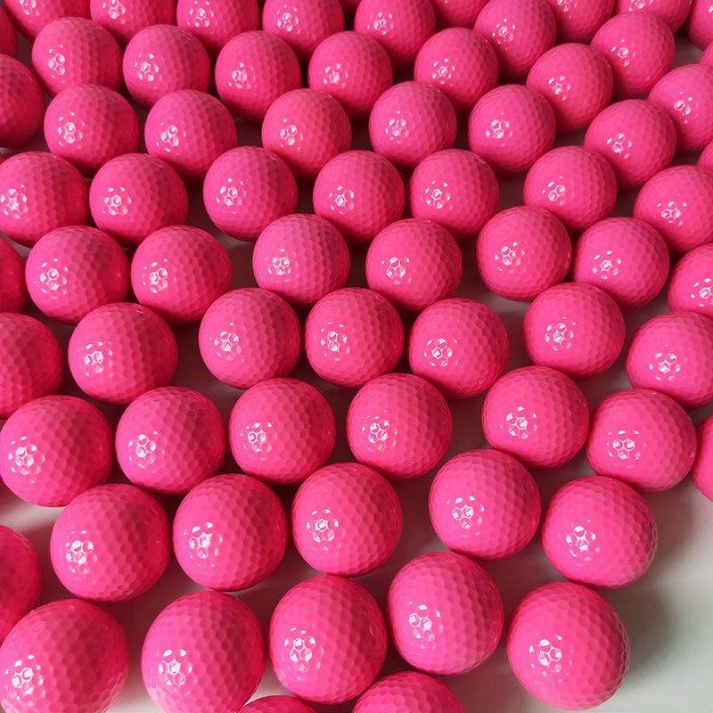 Pink Colored Golf Balls Customized Logo 2-piece Ball Surlyn Practice ...
