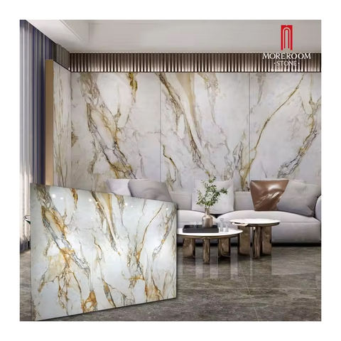 Modern Panda White Marble Sintered Stone Bathroom Cabinet
