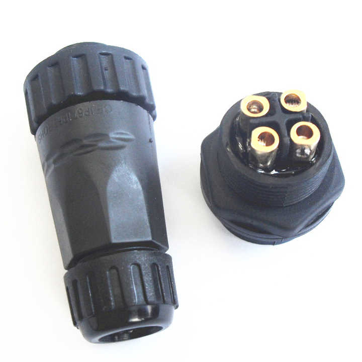 Outdoor M22 Waterproof Power Cable Connector - 4 Pin LED