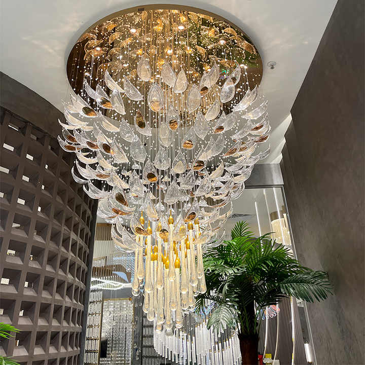 Custom High Ceilings Raindrop Lobby Decorative Lighting