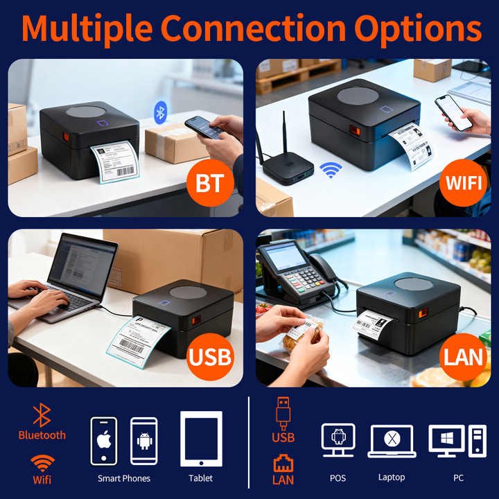 Xincode 100mm Label Thermal Printer USB BT Sticker Waybill Printer ...