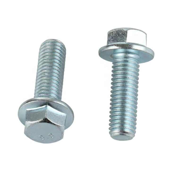 Din6921 M16 Zinc 10.9 Grade 8.8 Brass Full Half Thread Hex Flanged Half Threaded Flange Bolt ...