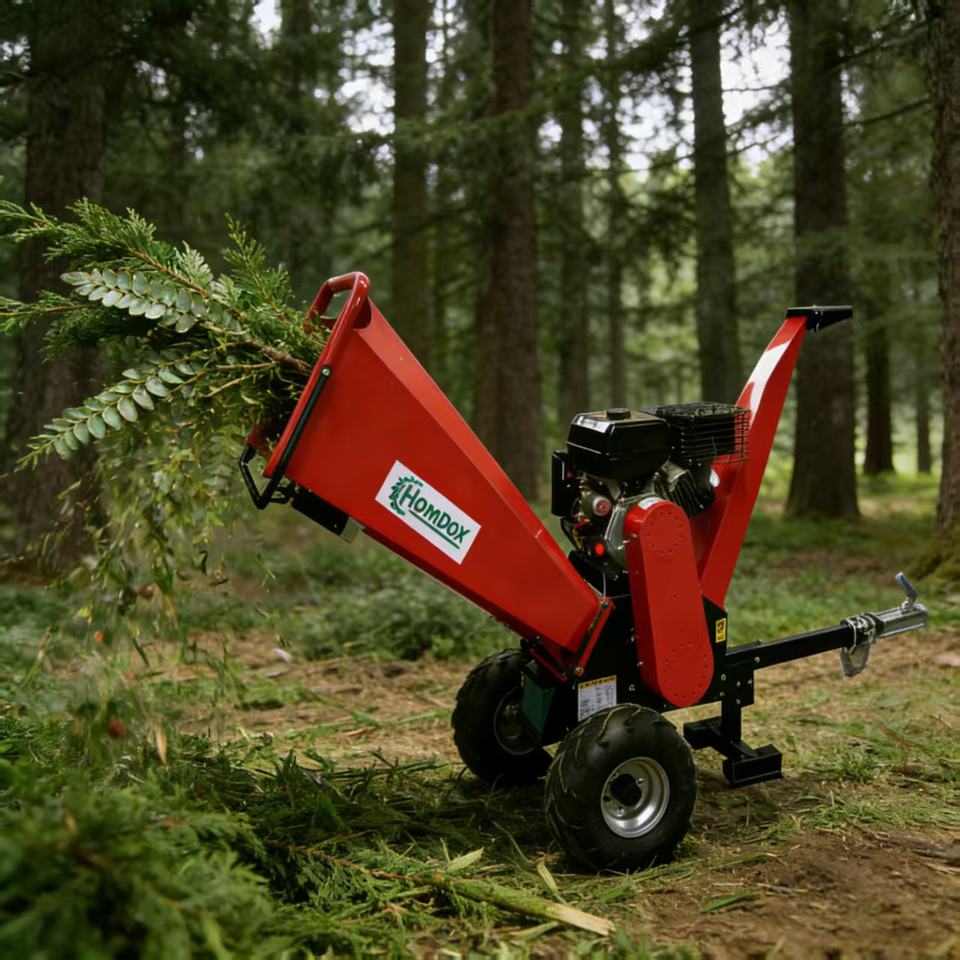 GC155 Drum Cutting Garden Waste Shredder 15HP 120mm Off-road Tire Wood ...