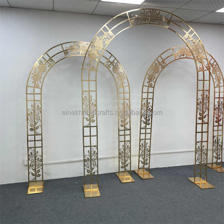 Silver Metal Wedding Arch Background Stand Floral Iron Backdrop Decor ...