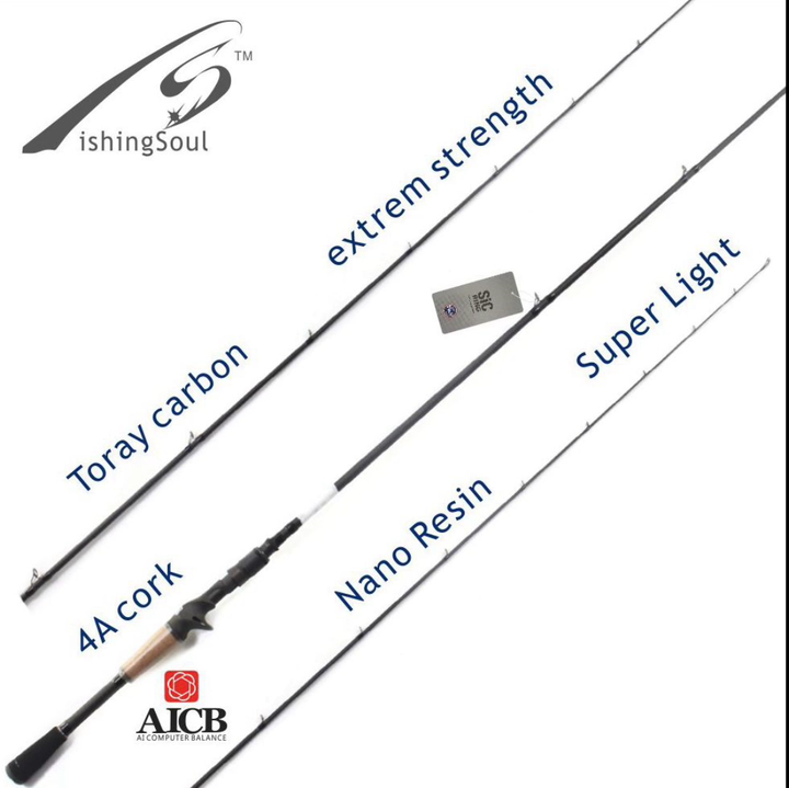 BAR001 Toray T1100 M40 High Carbon Graphite Fishing Rod with Fuji ...