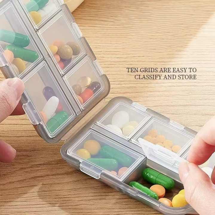 Portable PP Pill Storage Hot Selling 10 Compartments Pill Organizer ...
