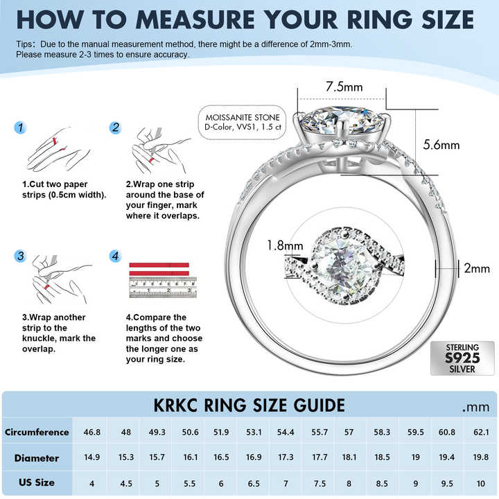 2.0ct 1ct Luxury Bridal Promise Rings - White Gold Plated