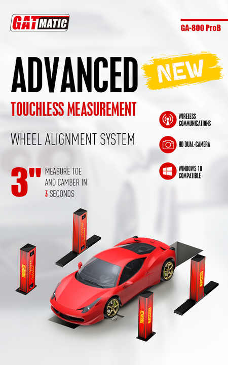 GATmatic Fully Automatic 3D Wheel Alignment System Wireless Touchless ...