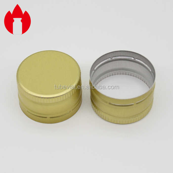 28mm Aluminum Pilfer Proof Cap for Glass Vials - Gold Color
