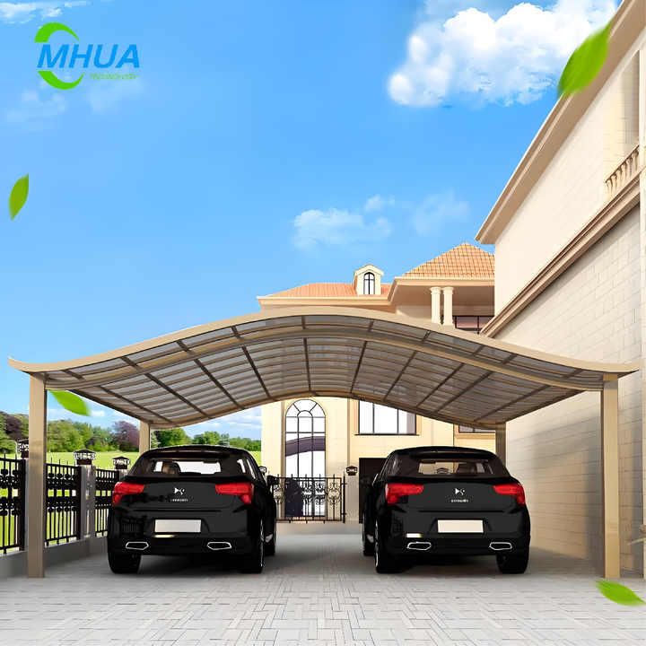 Modern Outdoor Carport with Waterproof Polycarbonate Roof
