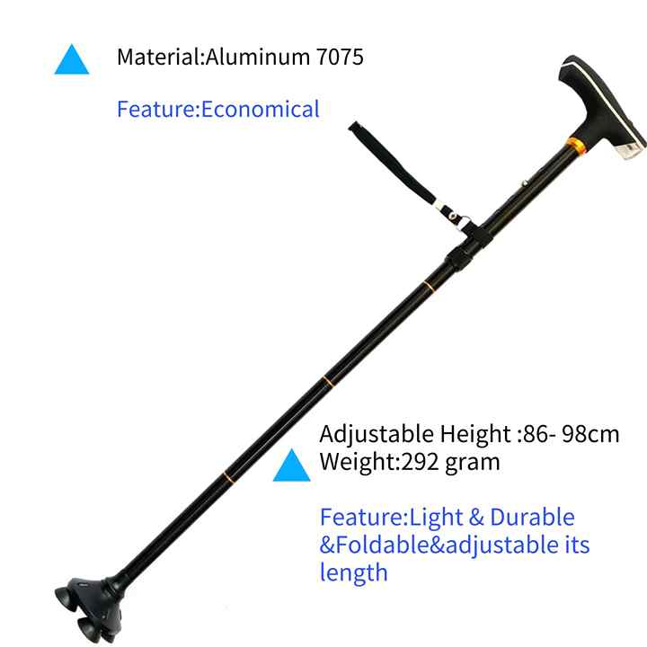 LED Foldable Walking Cane - Adjustable & Durable Support