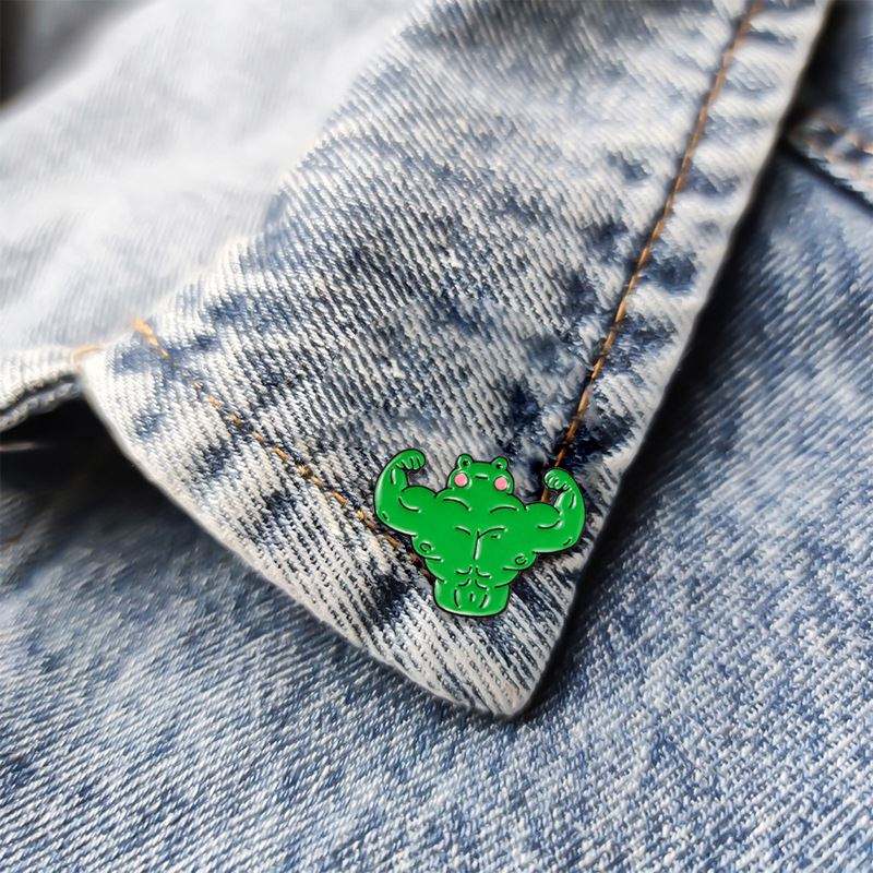 Creative Cartoon Funny Frog Sports Fitness Animation Characters Alloy ...