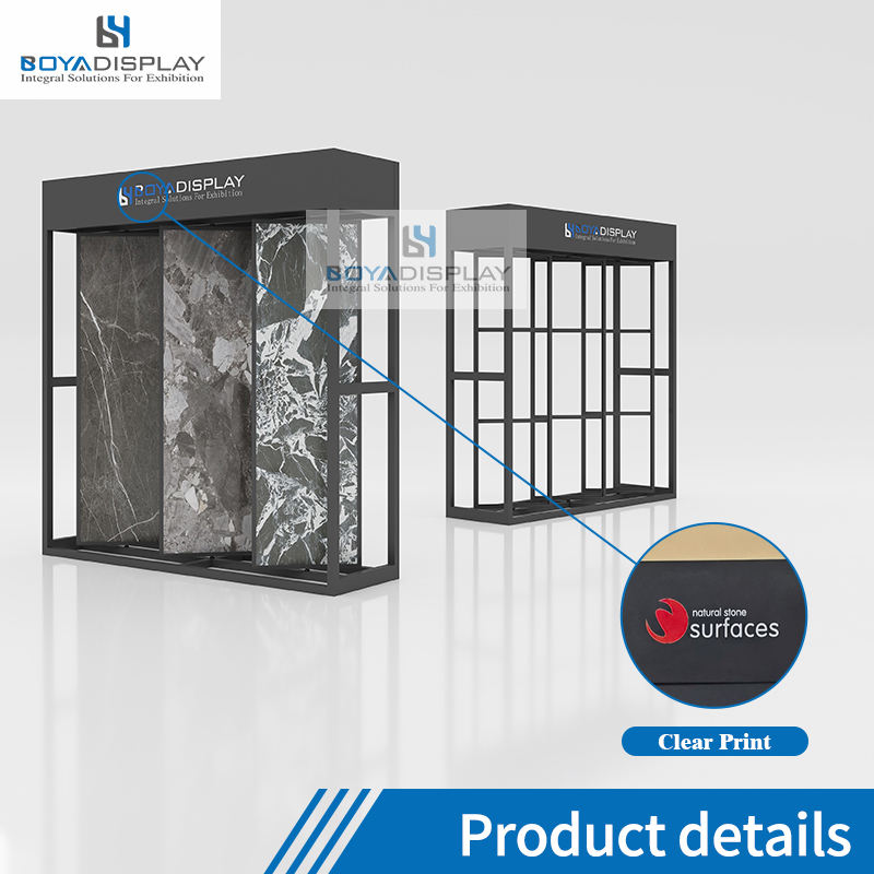 Boya Customize Logo Size Matte Laminate Metal Rotating Granite Slab ...