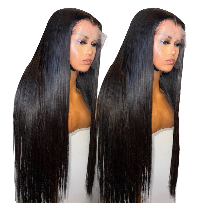 Transparent Swiss Lace Wig Raw Virgin Brazilian Human Hair Wig Straight ...