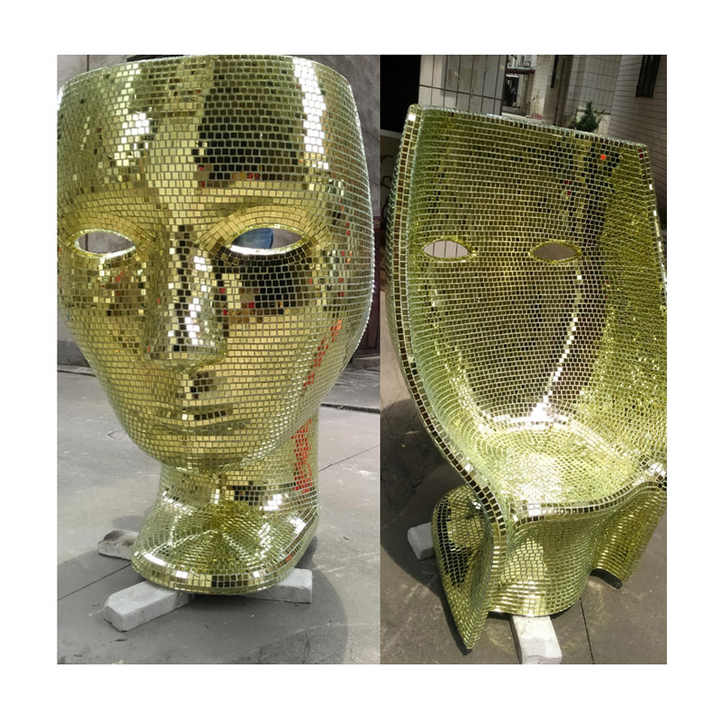 ZF Art Mask-Face Chair - Handmade Glass Mosaic Tiles