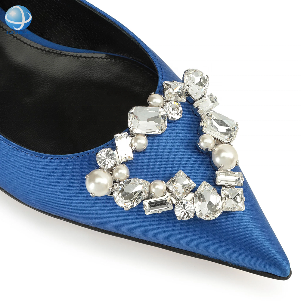 Glam Shiny Crystal Triangle Metal Buckle Shoe Charms DIY Vamp Diamond ...