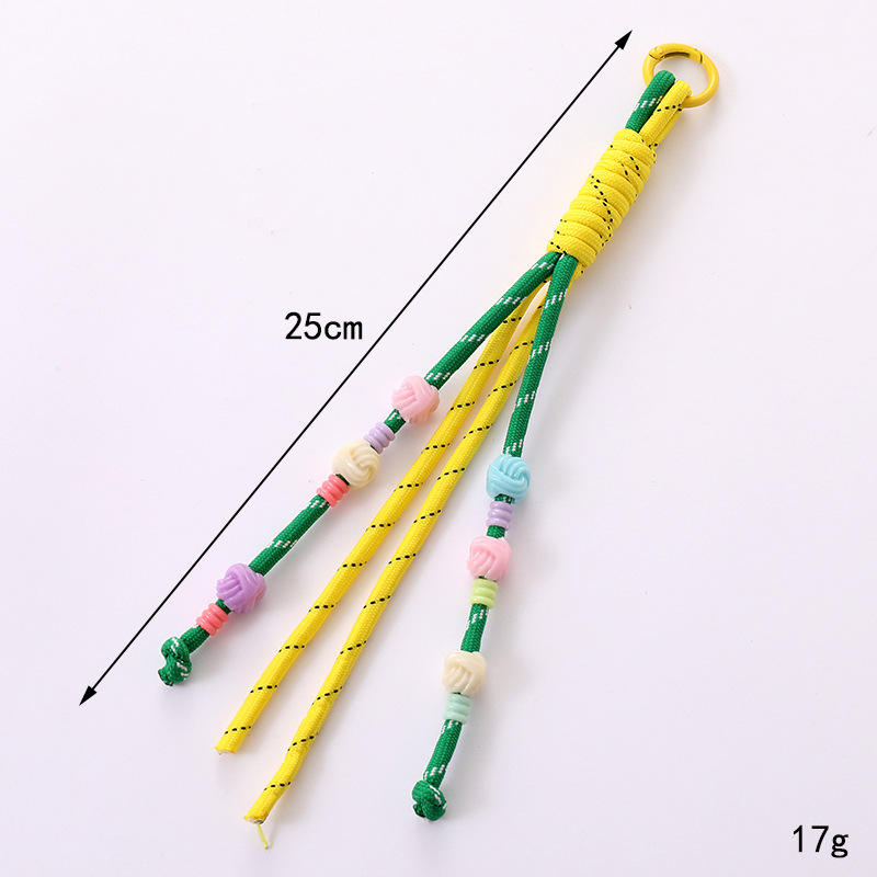 New Personalized Hand Woven Rope Keychain Colorful Ethnic Style Bead ...