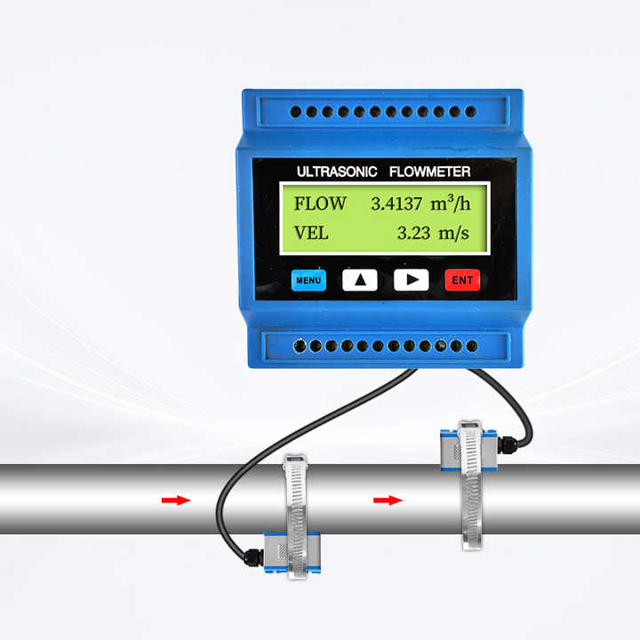 Ultrasonic Flow Meter 4~20mA RS485 Wide Turndown Pipeline Petroleum Chemical Liquid Flow Sensor ...