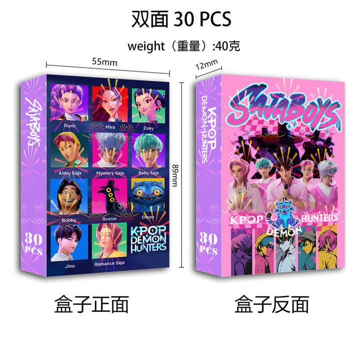 Kpop 30Pcs/Box DEMON HUNTERS SAJA BOYS Photocards Double Sides HD Printing Rumi Mira Fans LOMO ...