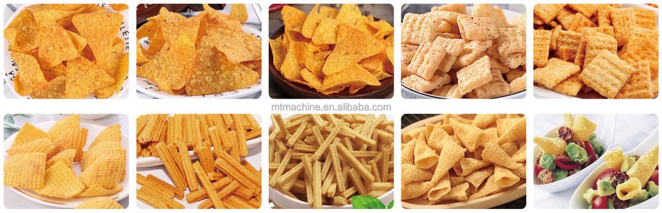Frying Crispy 3D Corn Bugles Pellets Fried Chips Snacks Food Machine ...
