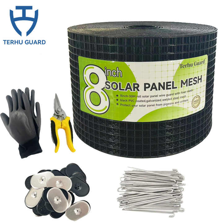 Solar Panel Bird Wire Mesh Barrier PVC Coated Weather-Resistant 8''x1 ...