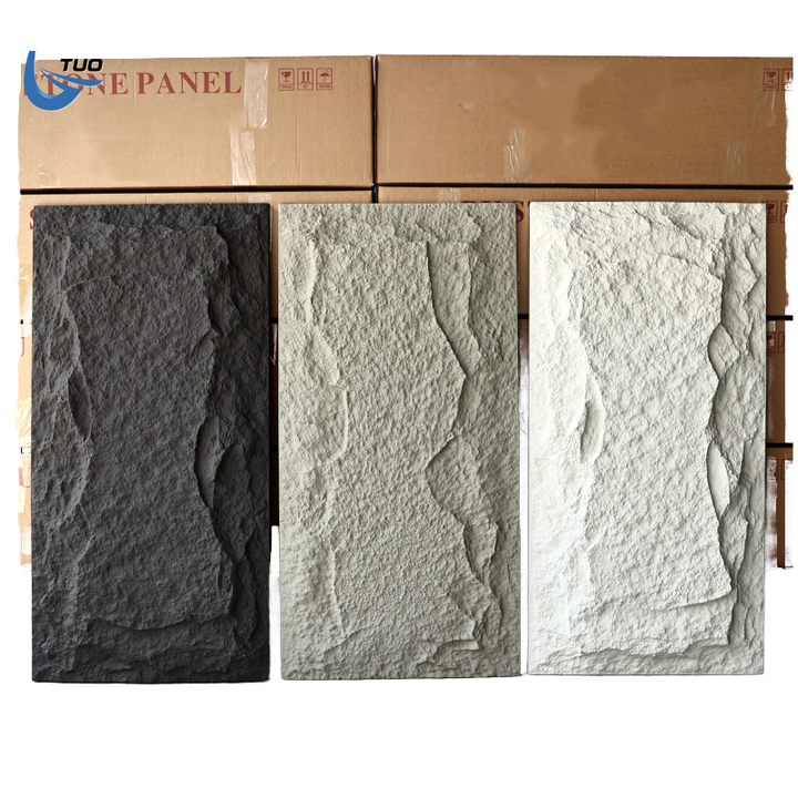 Fireproof Lightweight Artificial Granite Rock Wall Panel PU Foam Stone ...