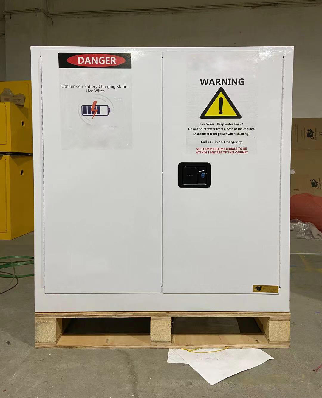 Customized charging safety cabinet three-layer explosion-proof battery ...