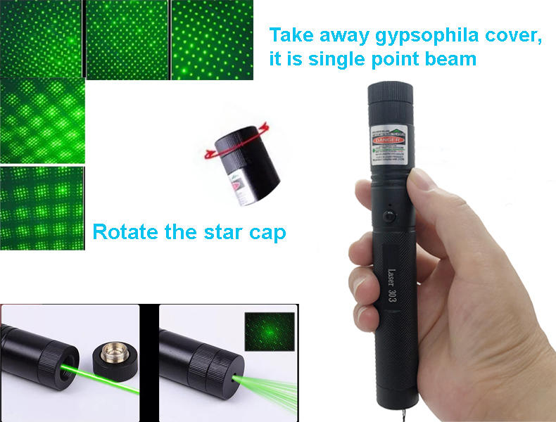 High Power Laser Pointer 303 532nm Green Laser Pointer Beam Pointer ...