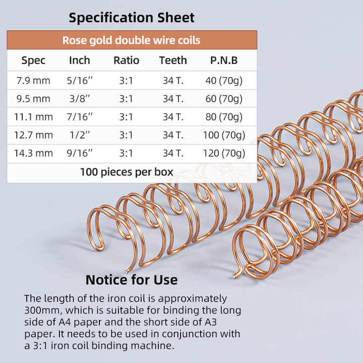 Eco-friendly Gold Spiral Binding Rings for Office & School