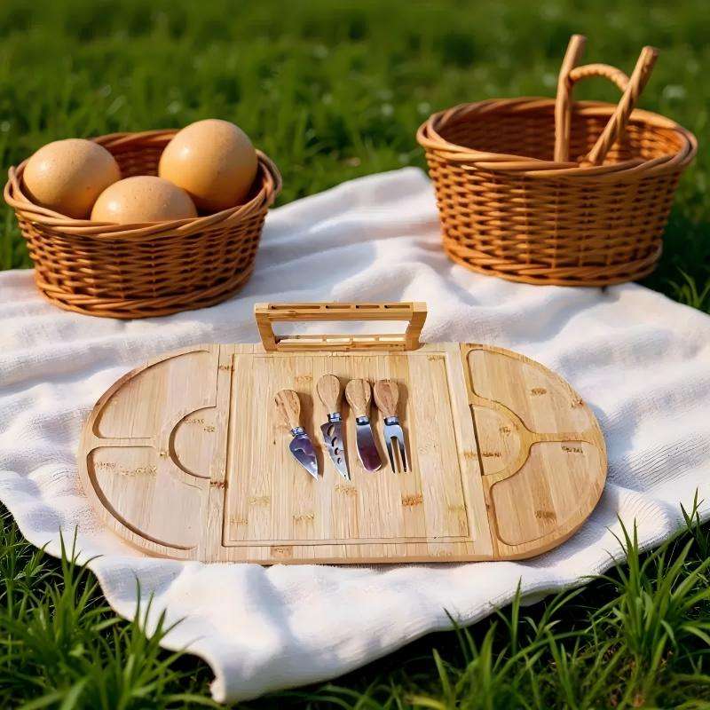 Durable Rectangle Natural Bamboo Cheese Platters for Fruit Dessert ...