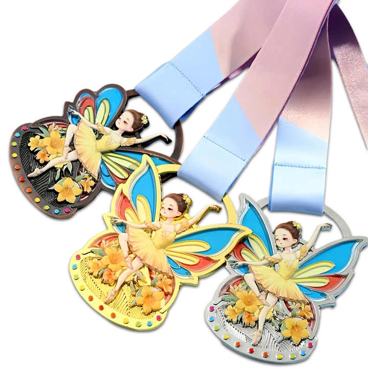 Custom Jagged Wavy Edges Colorful Medals Dance Latin Ballet Hip Hop ...
