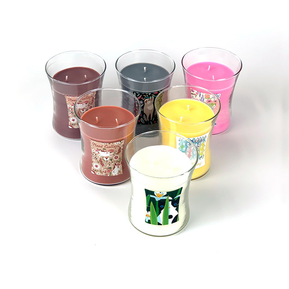 Custom 280g Glass Soybean Wax Handmade Pillar Candle Decorative ...