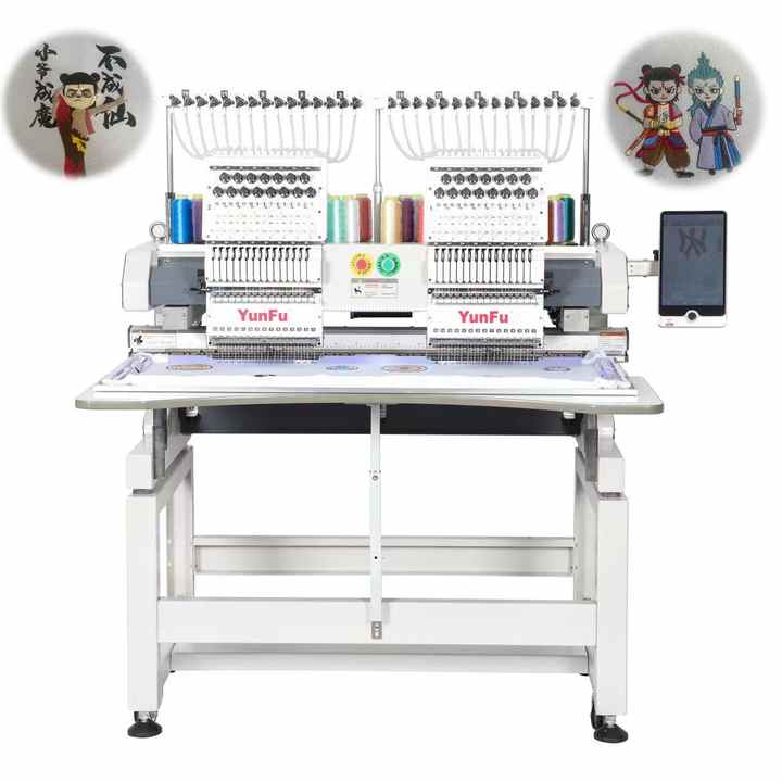 Two Head High-Quality Commercial Digital Embroidery Machine 15 Needles ...