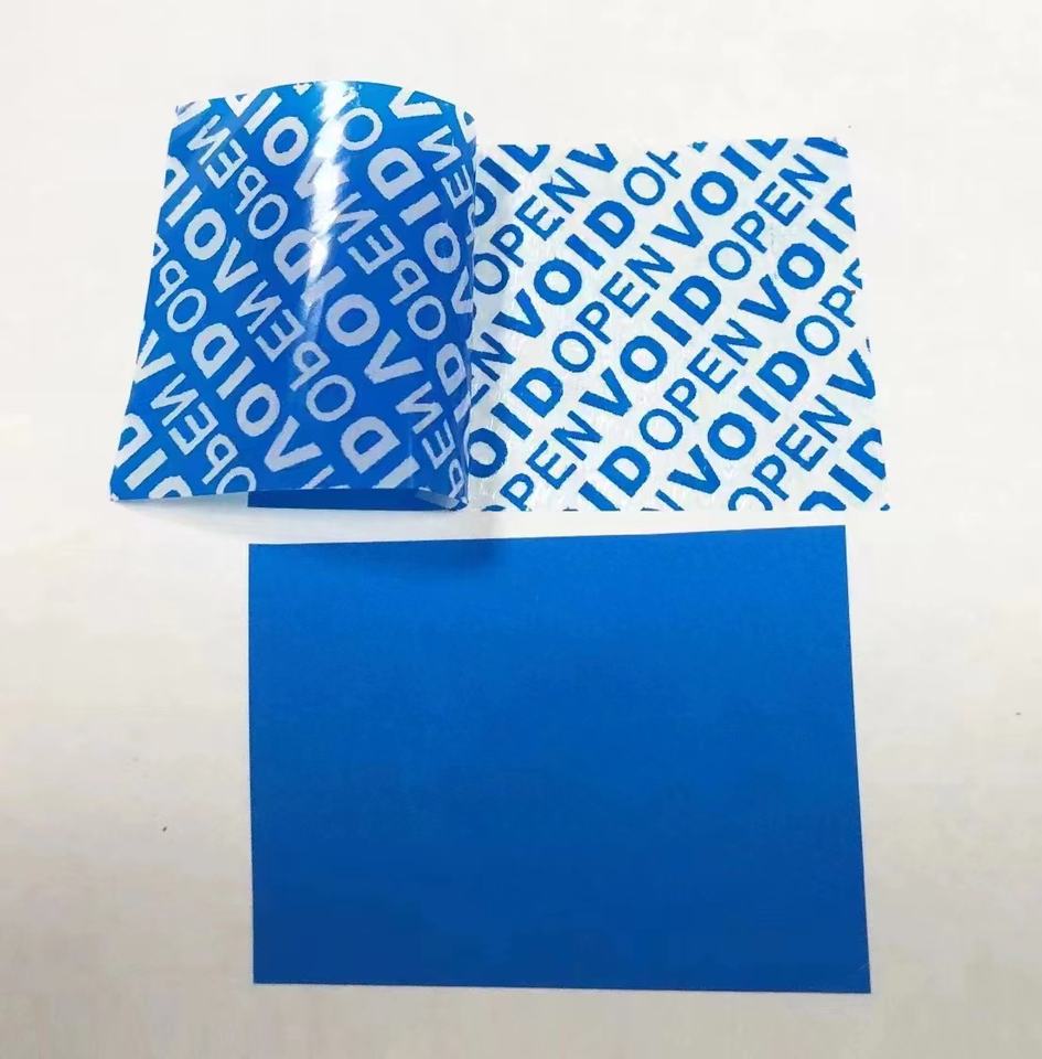 Wholesale Vinyl Tamper Evident Void Adhesive Sticker Roll-Custom Blue ...