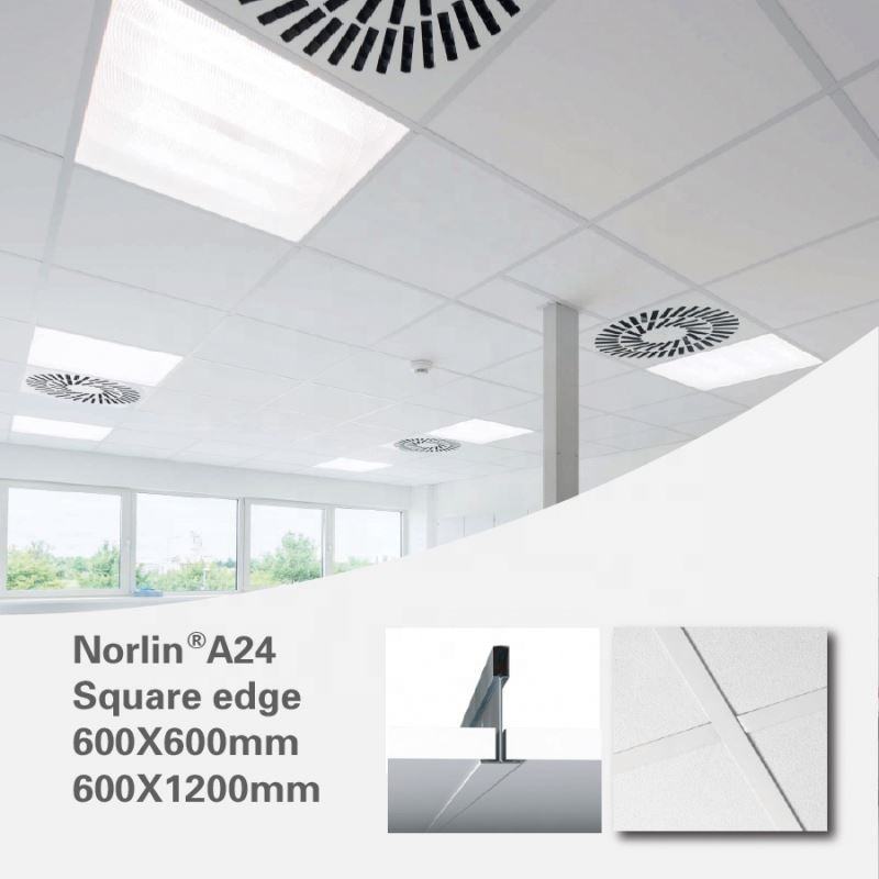 Good Sound Absorption Suspended Ceiling Tile 600*600mm Rock Wool Sound ...