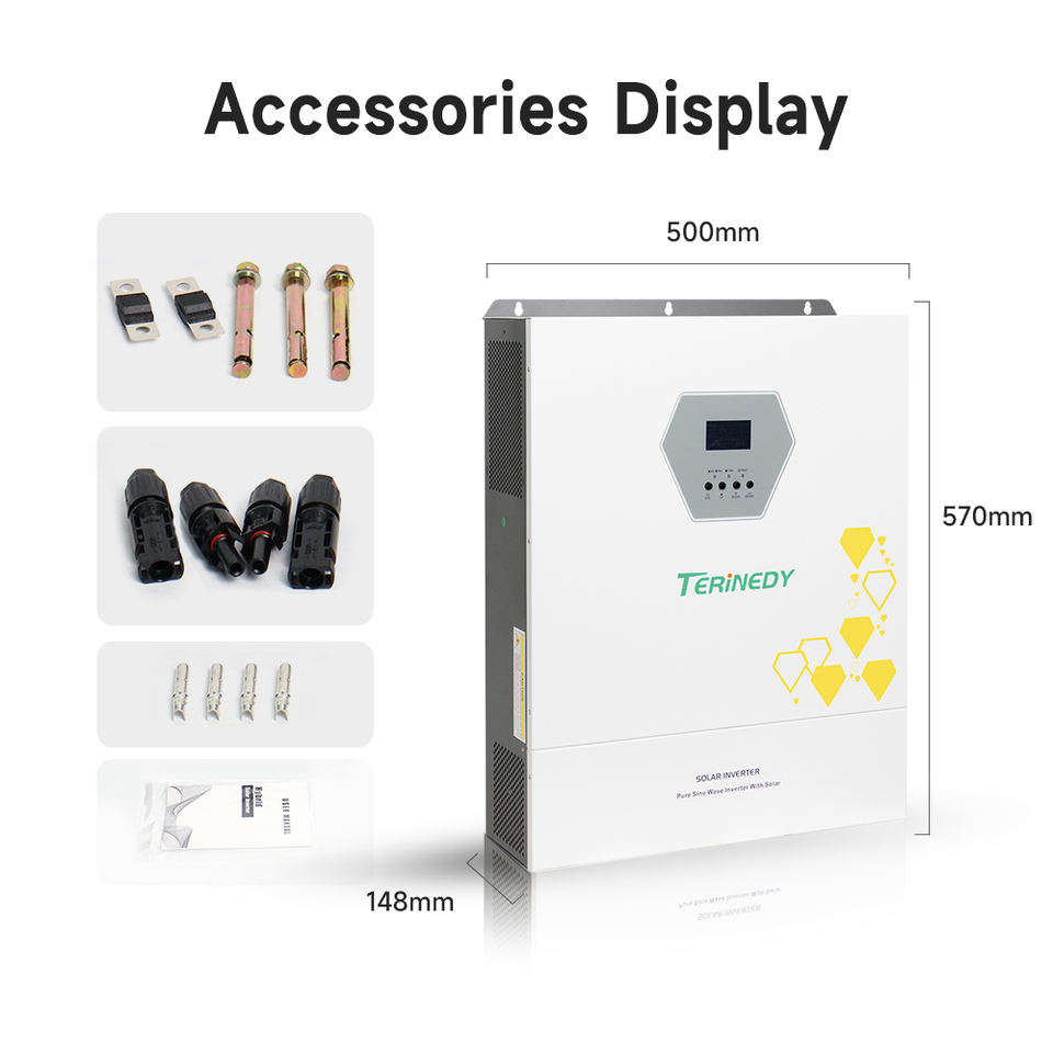 Single & Three Phase 3.6KW 5.5KW 6.2KW 11KW 24v 48v MPPT Hybrid Solar Inverter Off-grid Without ...