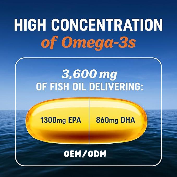 Highly Concentrated Fish Oil Soft Capsules Rich in Omega-3 Fatty Acids ...