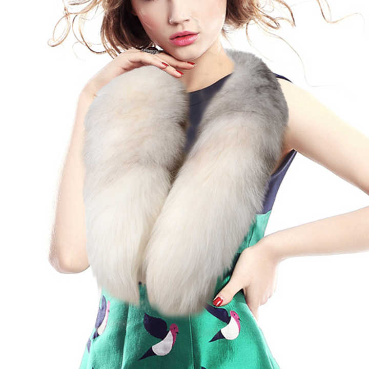 Genuine Fox Tail Collar Scarf Stole Animal Fur Custom Made