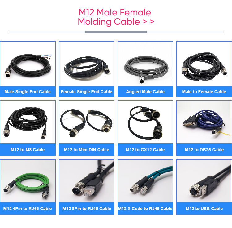90 Degree M8 Connector 3 Pin Male Molded Black PVC PUR 3 Way Cable M8 ...