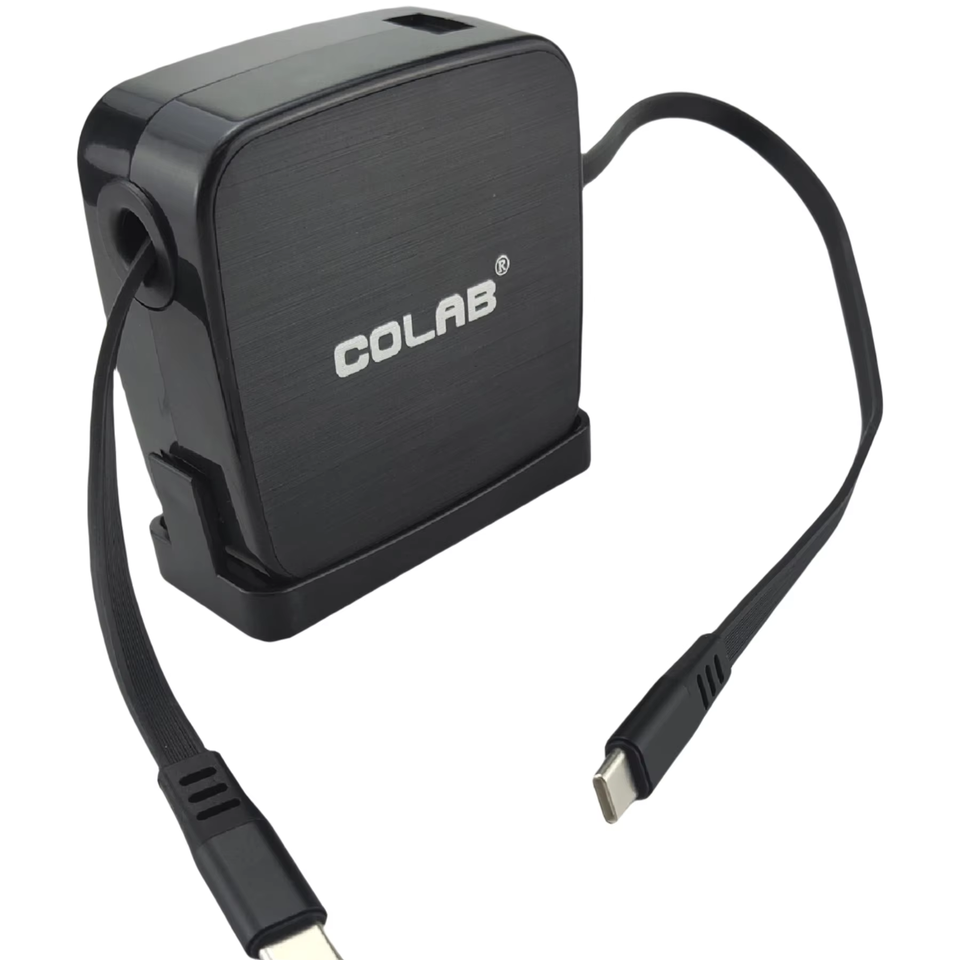 2025 New Retractable Fire-proof Cord Reel Quick Charge USB-C to USB-C ...
