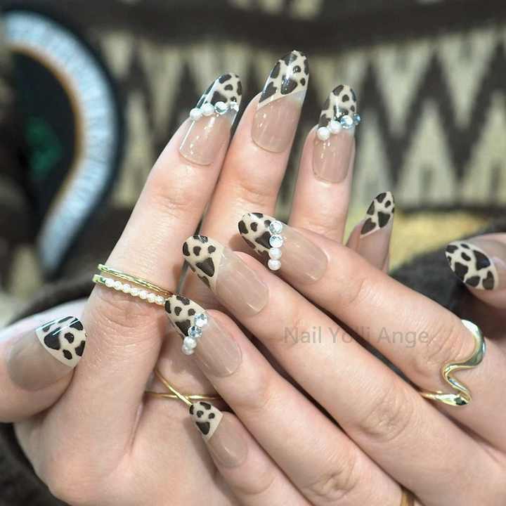 Cheetah French Tip Nail Designs