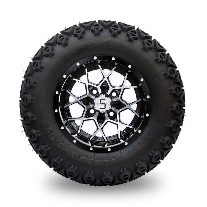 12 inch Golf Cart Wheel with 23*10.5-12 4 Ply Tires Aluminum Alloy ...