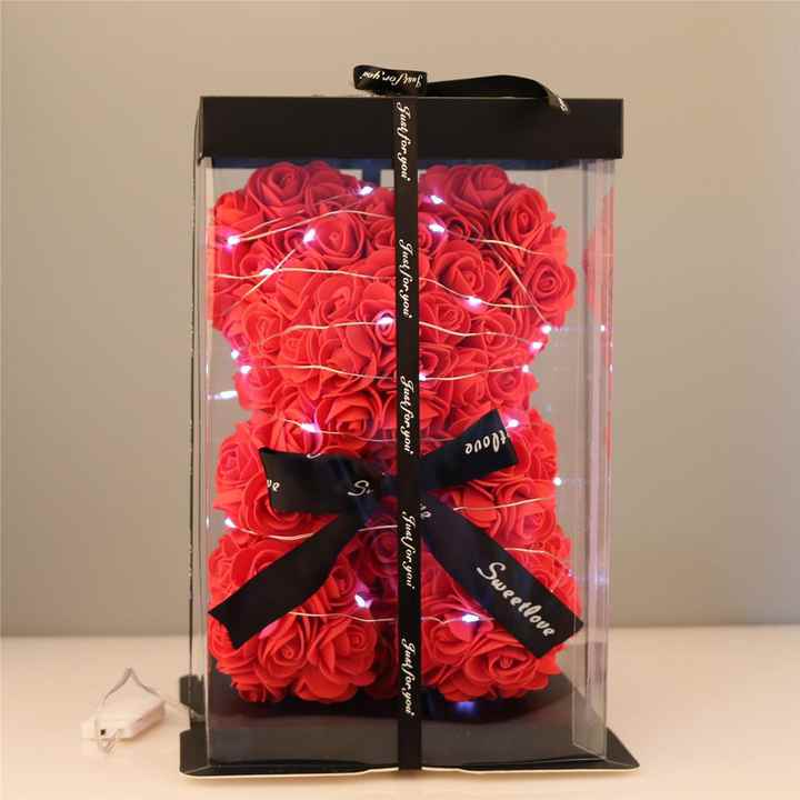 Custom Foam Rose Bear Artificial Flower Bear Eternal Rose Bear for ...