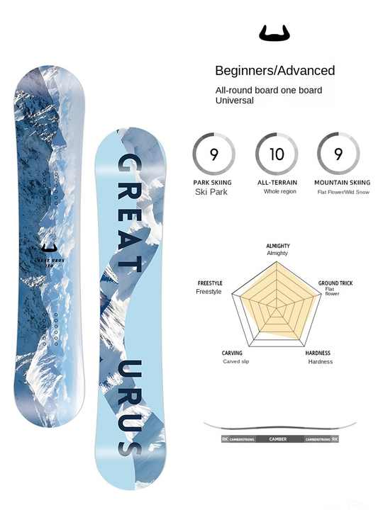 Professional Adult Giant Cow Snowboard Carbon Fiber Flat Flower Board ...