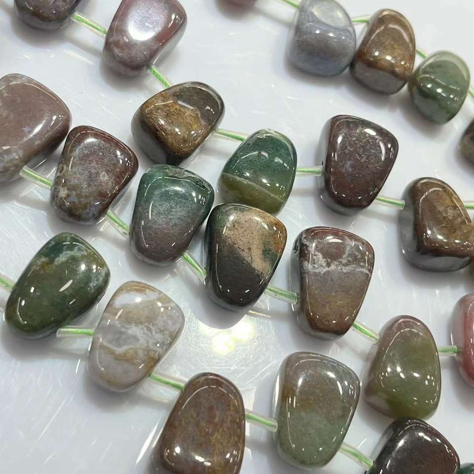 Indian Agate1.5MM Big Hole Agate 20x25MM Irregular Trapezoidal Loose ...