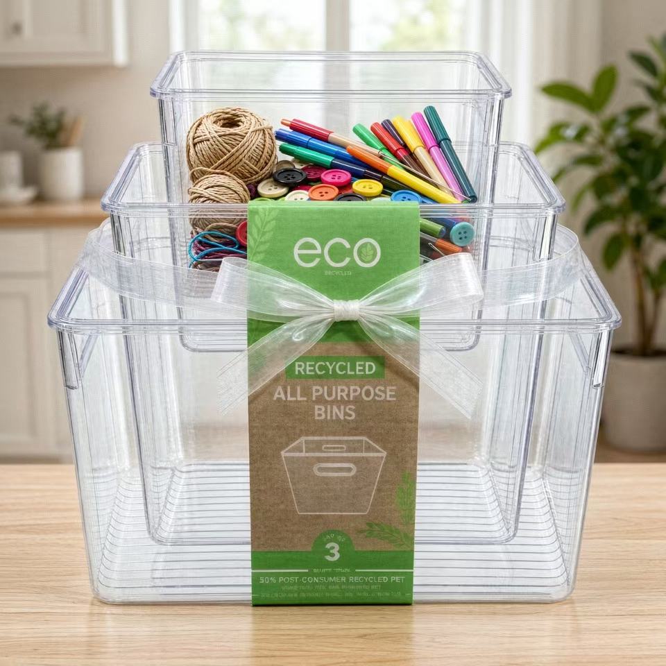Books Snacks Toys Clothes Cosmetics Organizer Clear Storage Box Set ...