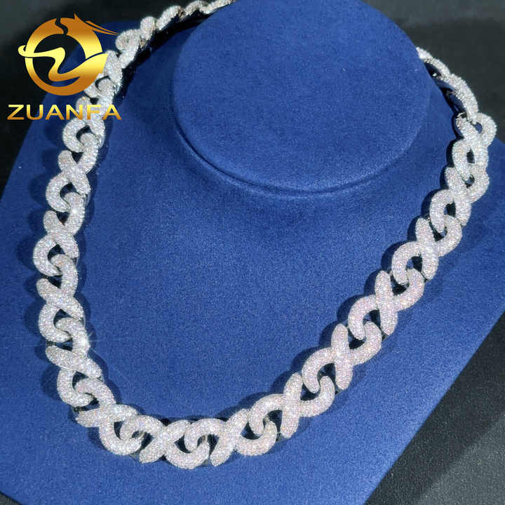 Hip Hop Jewelry 13mm Width Moissanite Infinity Cuban Link Chain for Men ...