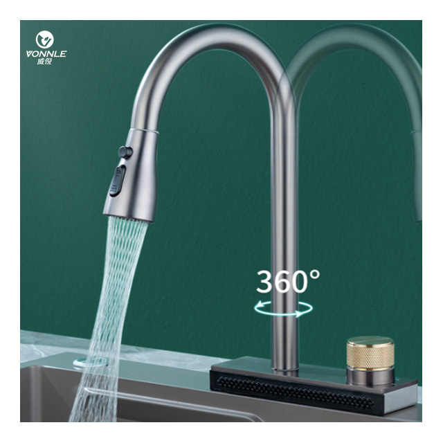 Kitchen Mixer Tap Pull Out the Sink Tap304 Stainless SteelSingle-handle ...