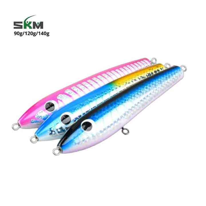 SKM Hot Sale 90g 120g 140g Wood Custom Hard Fishing Lure Pencil Bait Fishing Lures Pencil Lure ...